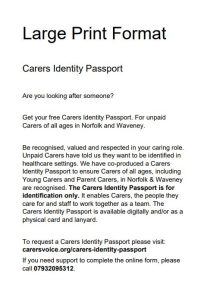 Carers Identity Passport Media – Carers Voice